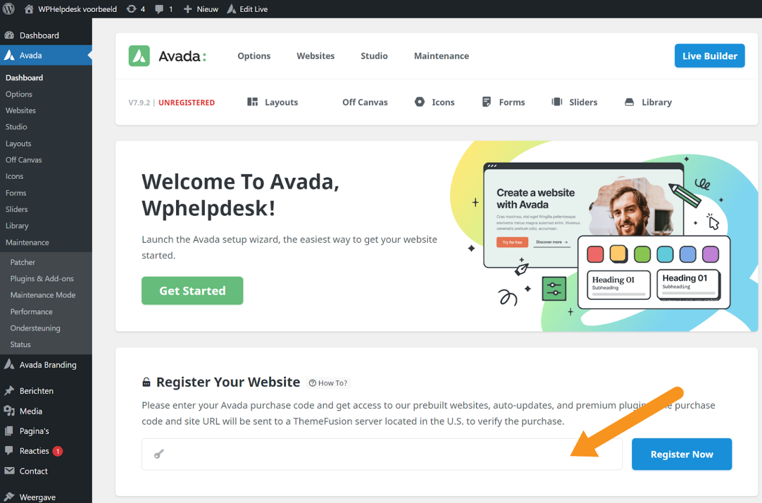 WordPress Avada thema licentie invoeren - WPHelpdesk